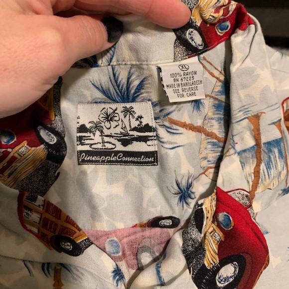 Pineapple Connection | Shirts | Mens Vintage Car Tropical Button Up ...